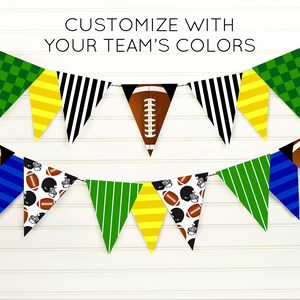 Football Party Pennant Banner - Team Colors, Printable (digital ...
