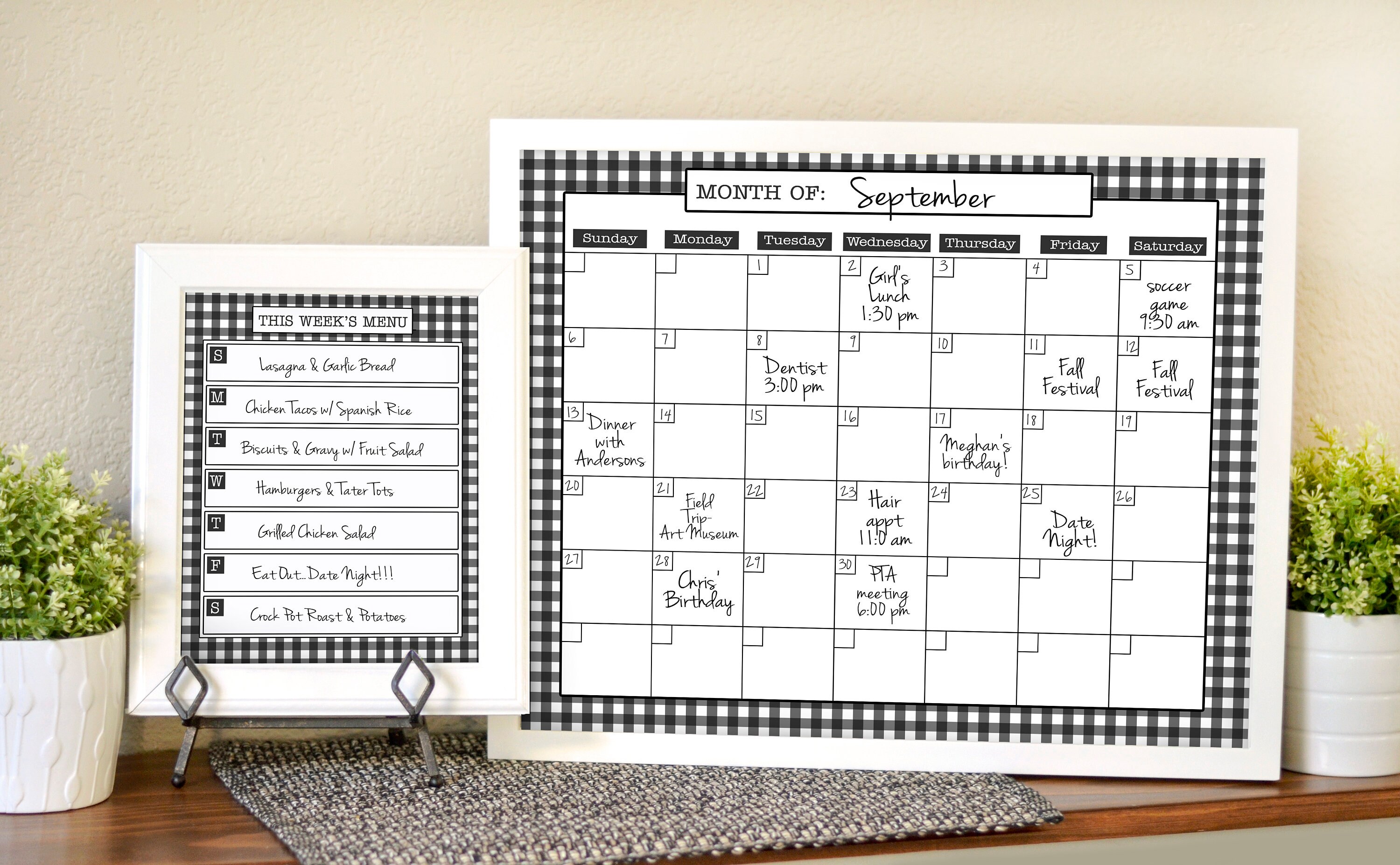 Buffalo Check Calendar - Buffalo Check Menu Planner - Command Center ...