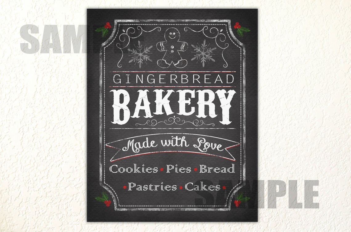 Christmas Bakery Sign Chalkboard Christmas Decor | Etsy