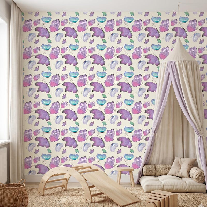 Purple Wallpaper Bedroom - Etsy