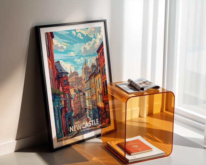 Newcastle Print, Newcastle Poster, England Wall Art Print, Newcastle ...