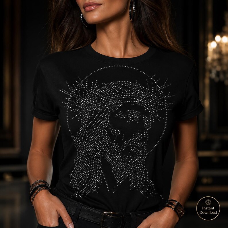 Jesus Face Rhinestone Template SVG, Crown of Thorns Christian Design ...
