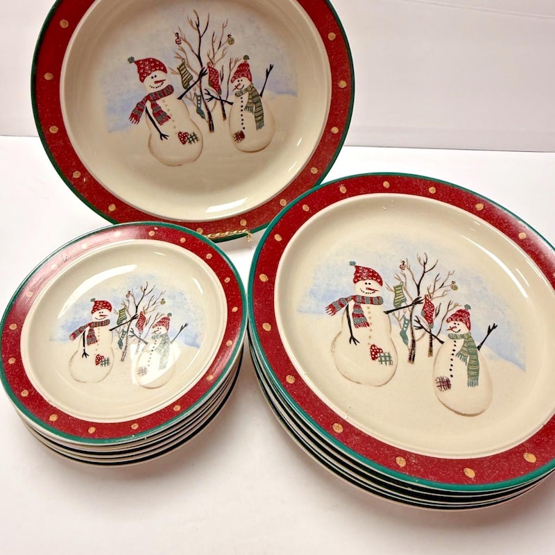 Snowman Dishes Sets - Etsy