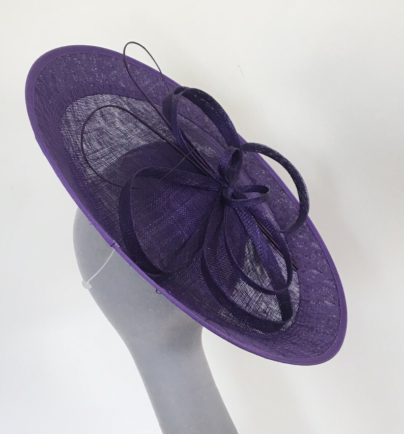 CLARA Purple Disc Fascinator Hat Hatinator Headpiece for Weddings ...