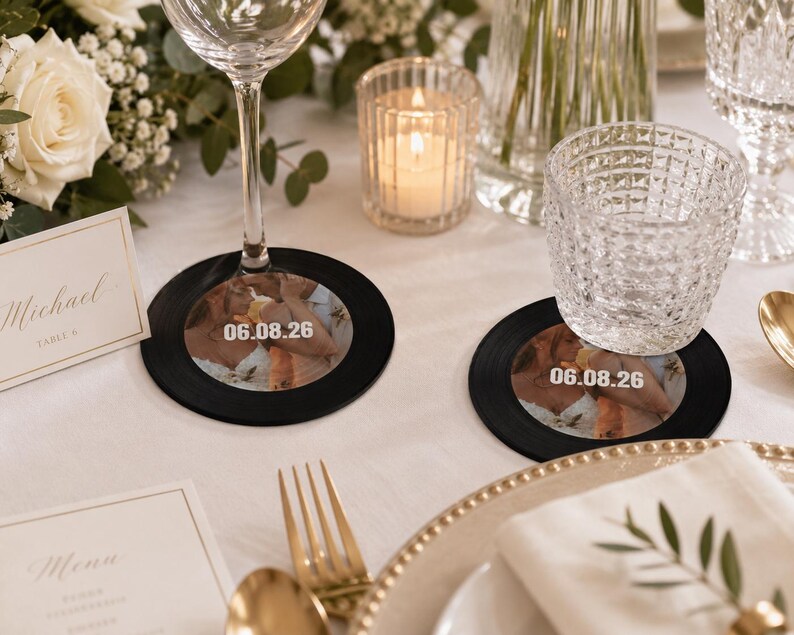 Personalized Wedding Coasters | Custom Photo Coasters | Wedding Favor ...