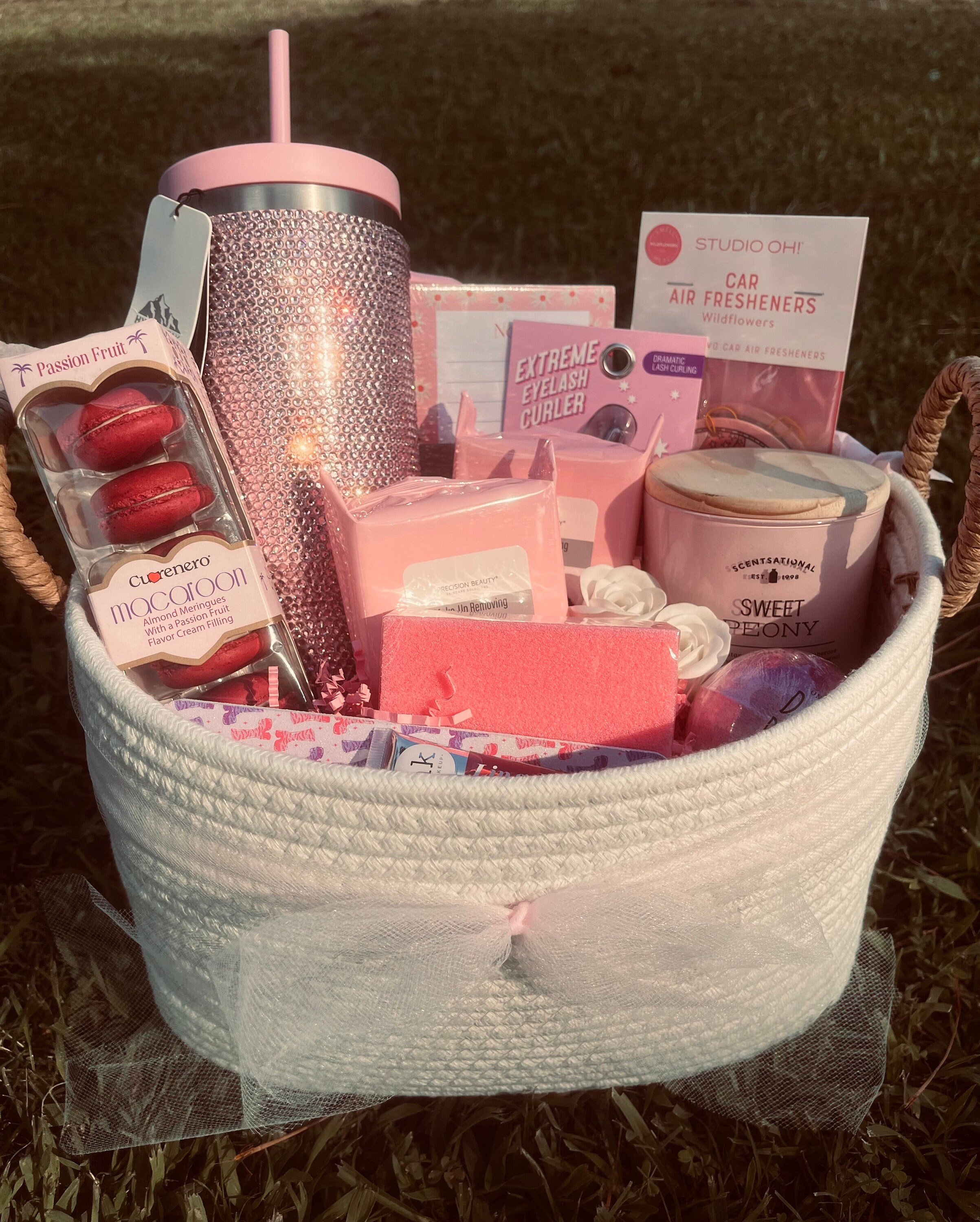 Pink basket store