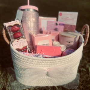 Pink Gift Basket / for Her / Pink Gifts / Punchy Beauty Package / Women ...