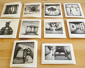 Pencil Drawing Cards - Etsy
