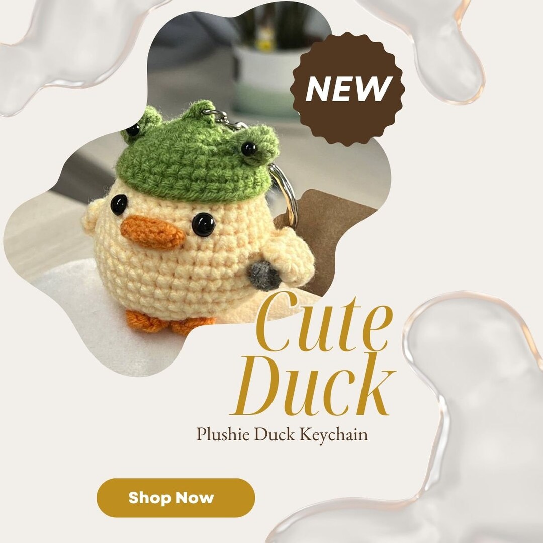 Ready to Ship, Duck With Knife Meme Crochet Keychain, Ducky Meme, Duck ...