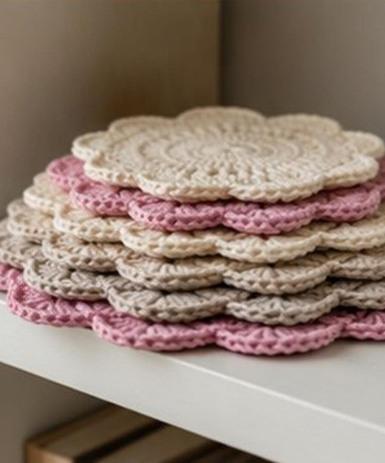 Crochet Pattern PDF & Video Sunflower Coaster, Placemat, Pot Protector ...