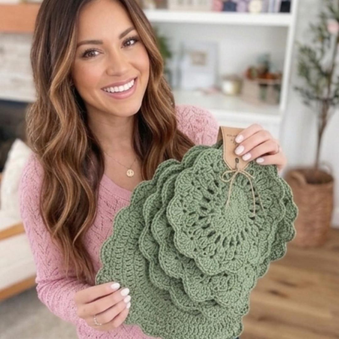 Crochet Pattern & Video Tutorial | Stacked Petals Kitchen Set ...