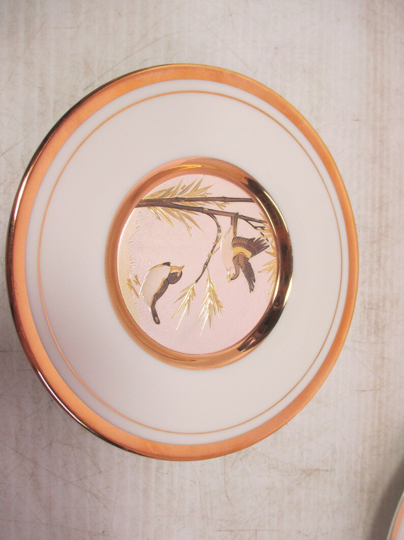 Set of 3 the Art of Chokin Plates With 24K Gold Edges 6 - Etsy