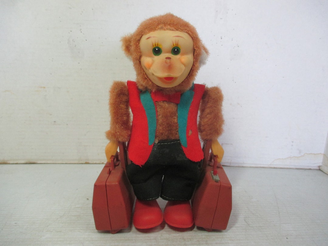 1960's YANO MAN TOYS Battery Operated Traveling Monkey With Suitcases Japan - Etsy