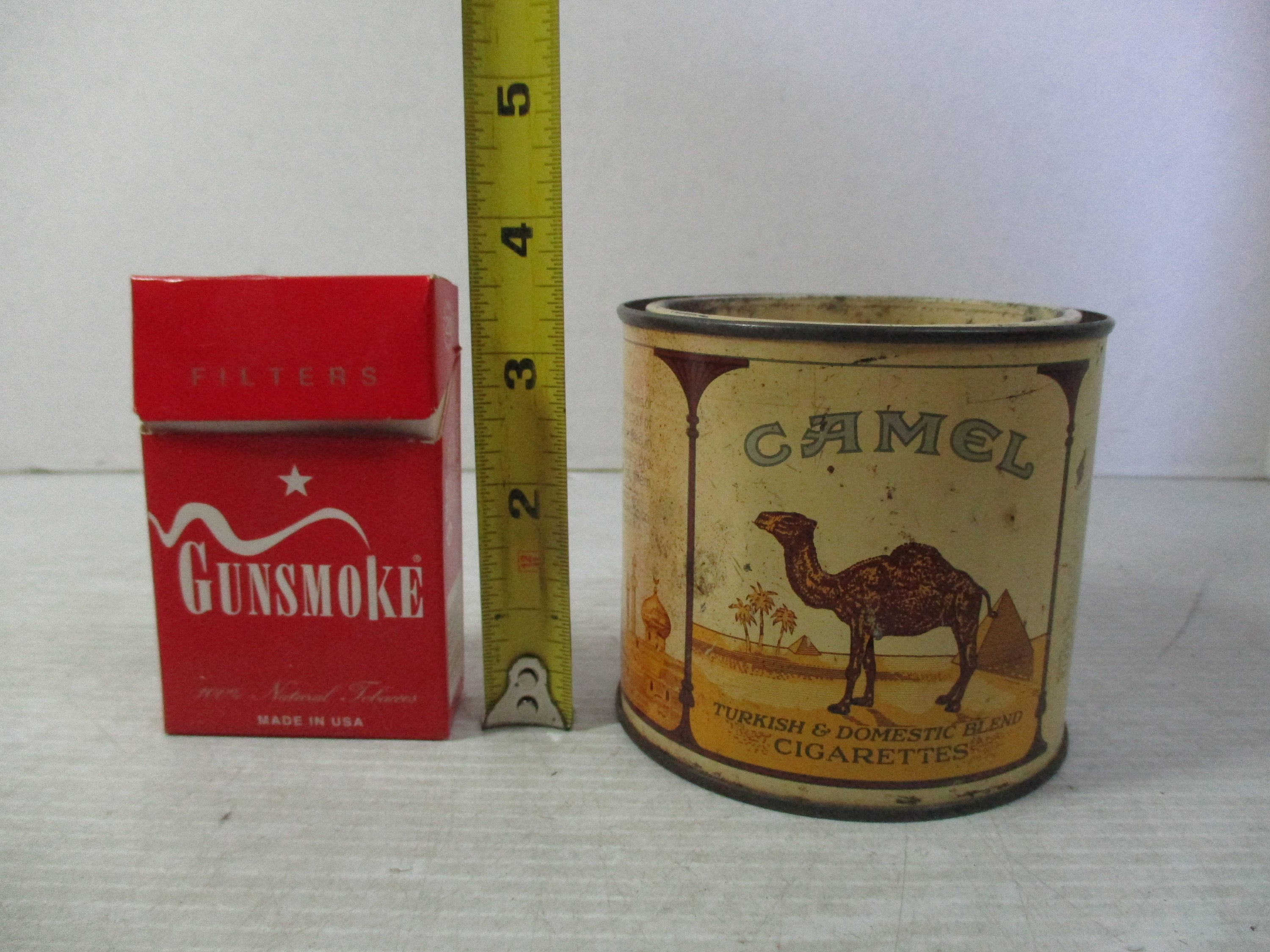 Vintage CAMEL 100's Cigarettes Metal Round Tin Container and Red ...