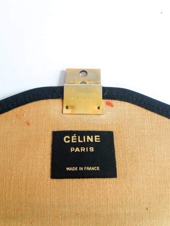 CELINE Paris Vintage Black Clutch C Logo Golden Buckle Etsy Canada