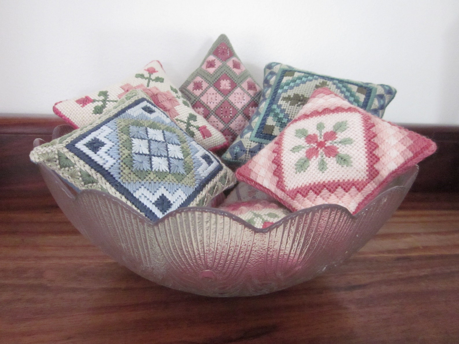 2 Canvas Work Embroidery Patterns for Pincushions, Digital Embroidery ...