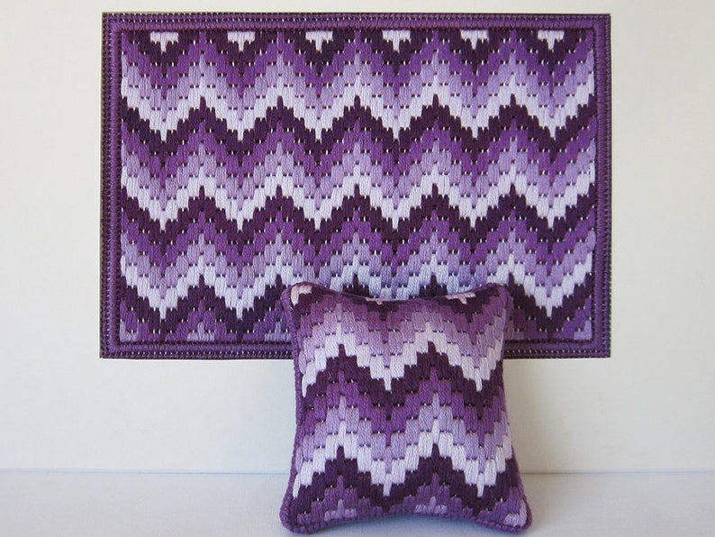 Bargello Canvas Work Pincushion Pattern, Heliotrope 'cherry Pie ...