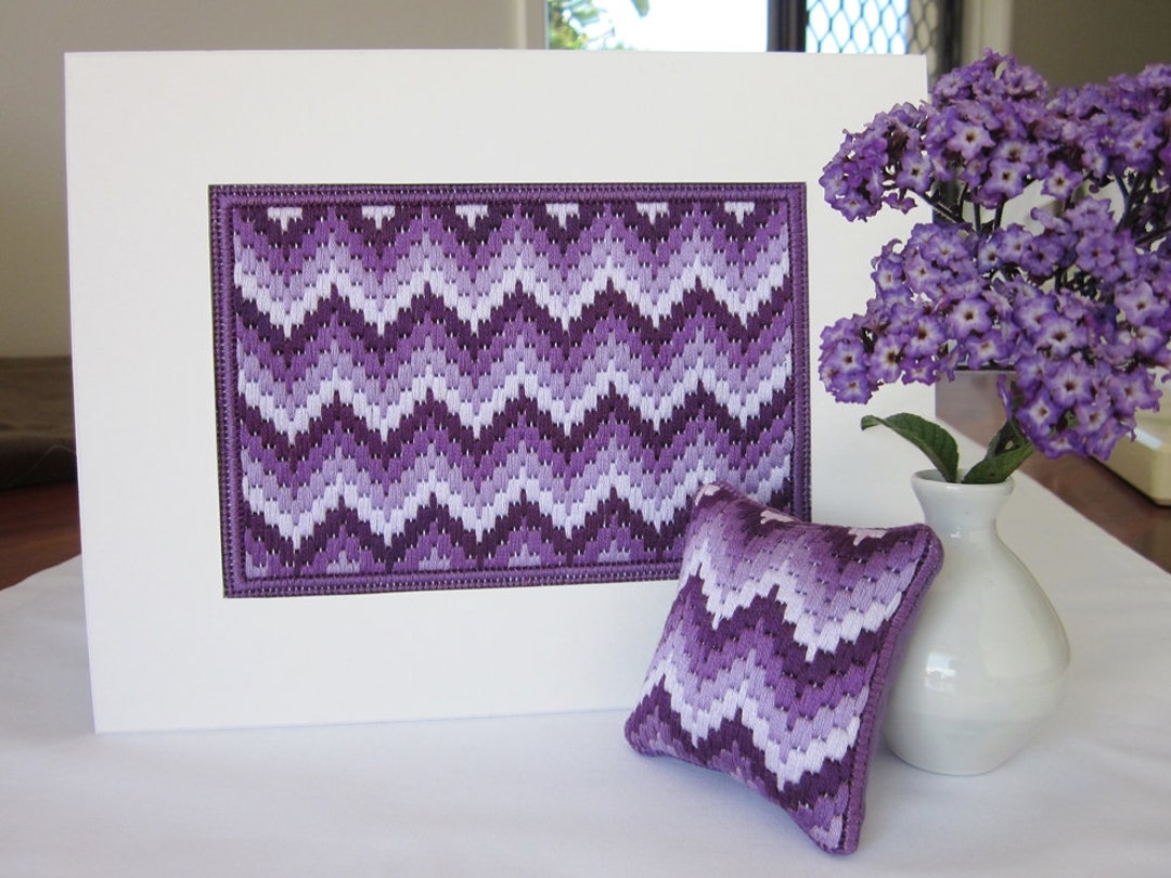 Bargello Canvas Work Pincushion Pattern, Heliotrope 'cherry Pie ...