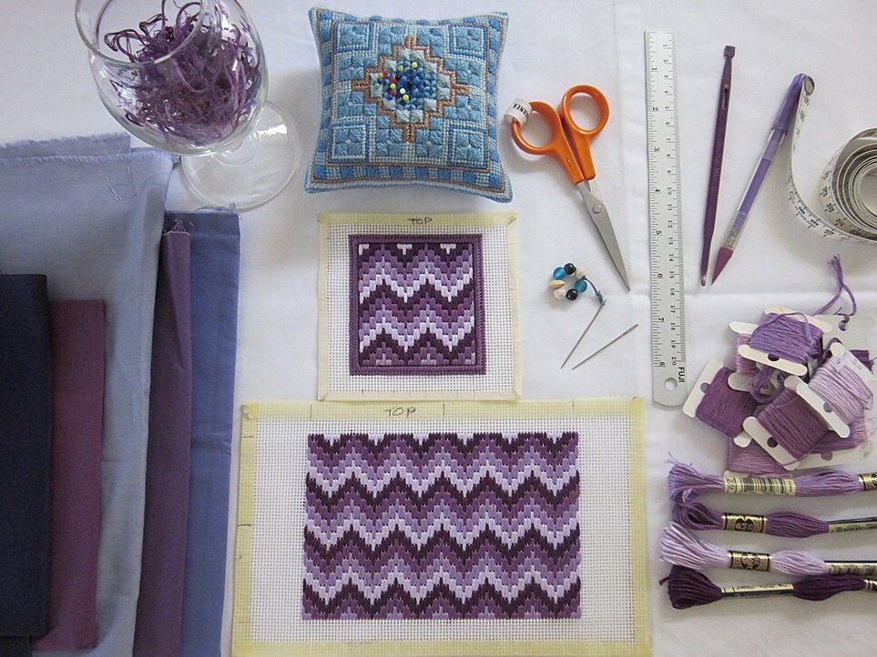 Bargello Canvas Work Pincushion Pattern, Heliotrope 'cherry Pie ...