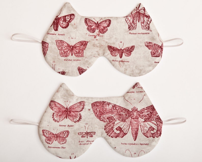 Cat Sleep Mask With Butterflies Cat Lover Gift Travel | Etsy