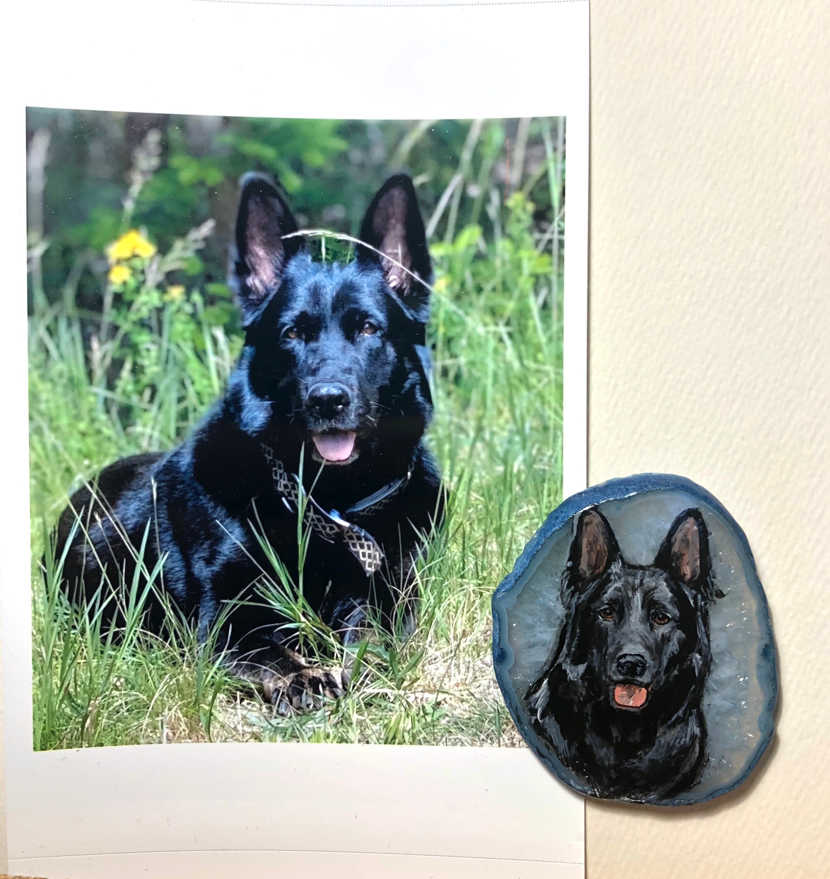 Custom Animal Portraits on Agate From Your Photo - Etsy