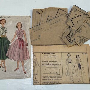 Original Vintage 1950s Simplicity Sewing Pattern 4279 Junior Misses ...