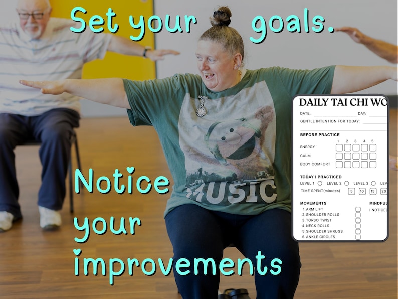 Seniors Chair Tai Chi Workout Tracker,fitness Planner,daily Exercise ...
