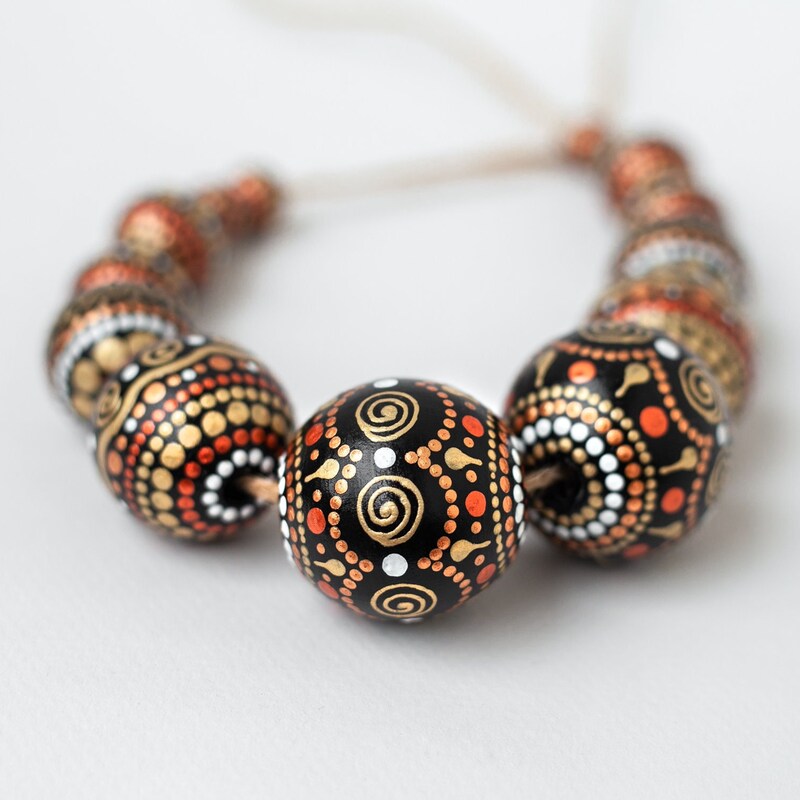 Large Wooden Bead Necklace - Etsy