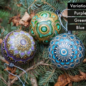 Christmas Baubles, Blue Christmas Ornaments, Hand Painted Decorations ...