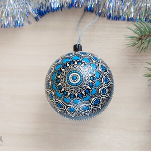 Christmas Baubles, Blue Christmas Ornaments, Hand Painted Decorations ...