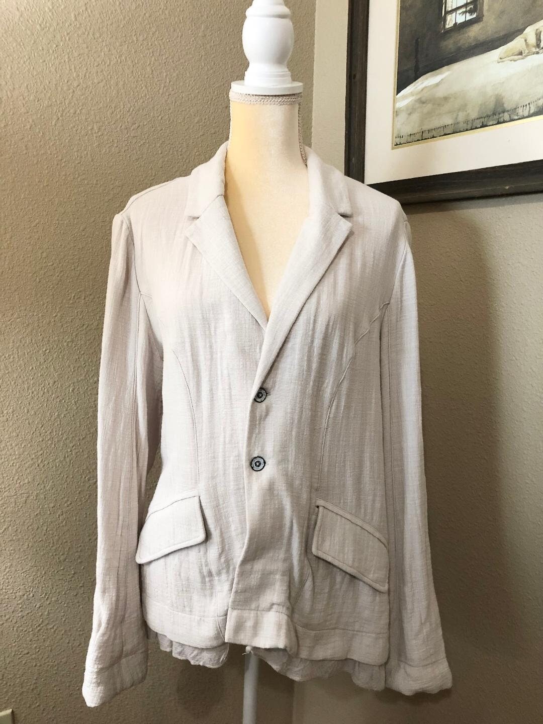 Sundance Oversized Cotton Blazer, Cream Cotton Blazer, Women's Blazer ...