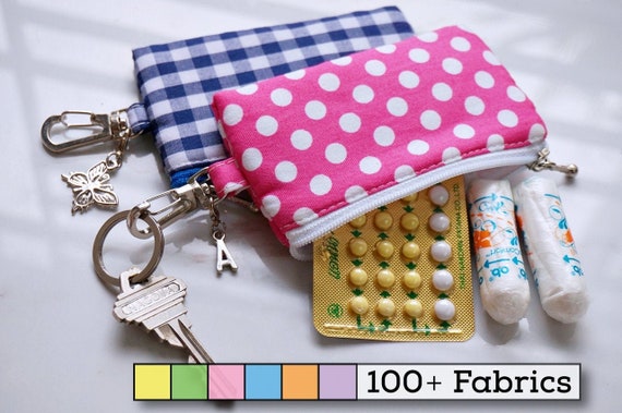 Birth control pouch with clasp to hook with keychain or hook | Etsy