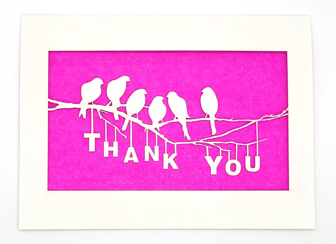 Thank You From the Flock of Birds, Laser Cut Greeting Card - Etsy UK