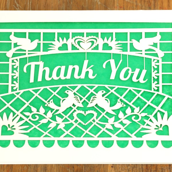 Laser Cut Thank You Note - Etsy