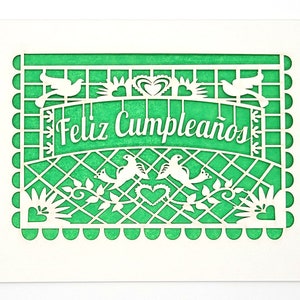 Feliz Cumpleanos in a Beautiful Style of Papel Picado Flag, Happy ...