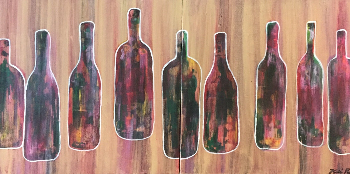 Abstract Wine Bottles - Etsy