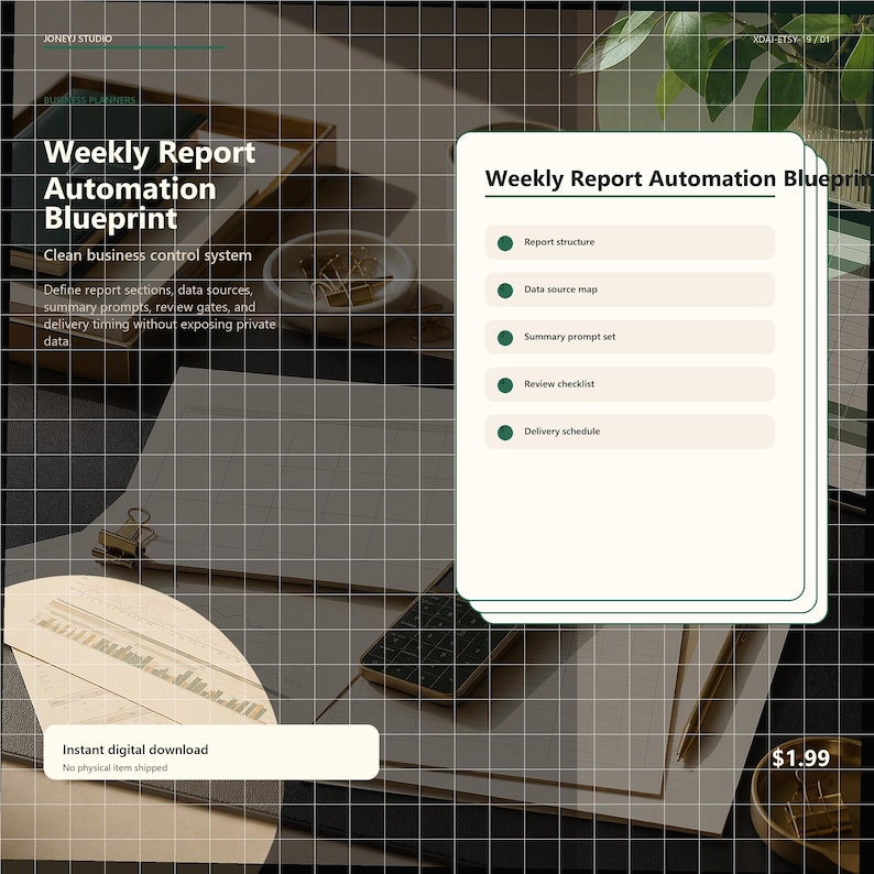 Weekly Status Report Template: KPI Update and Automation Map - Etsy