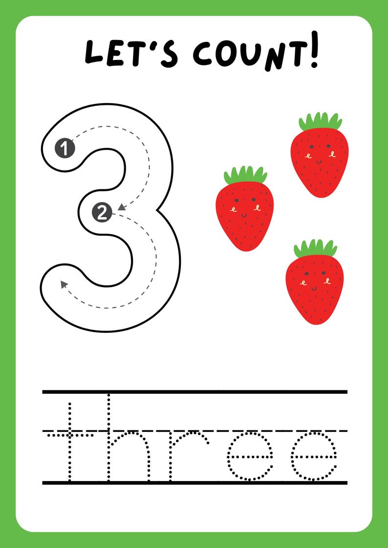 Number Tracing Worksheet 1-10 | Preschool Math Counting Activity ...