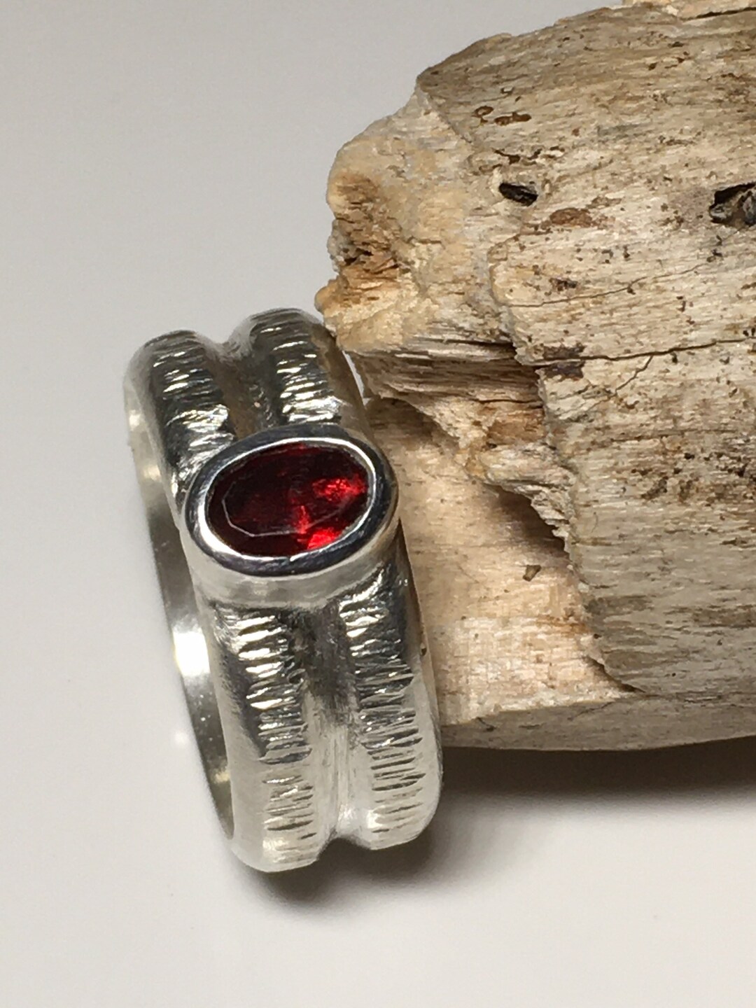 Fire Opal Ring Size 8, Red Double Band Ring, Red Fire Opal Ring, Red ...