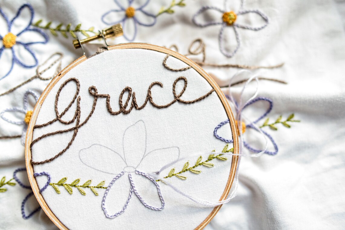 Amazing Grace - Embroidery Pattern - Christian Hymn Home Decor ...