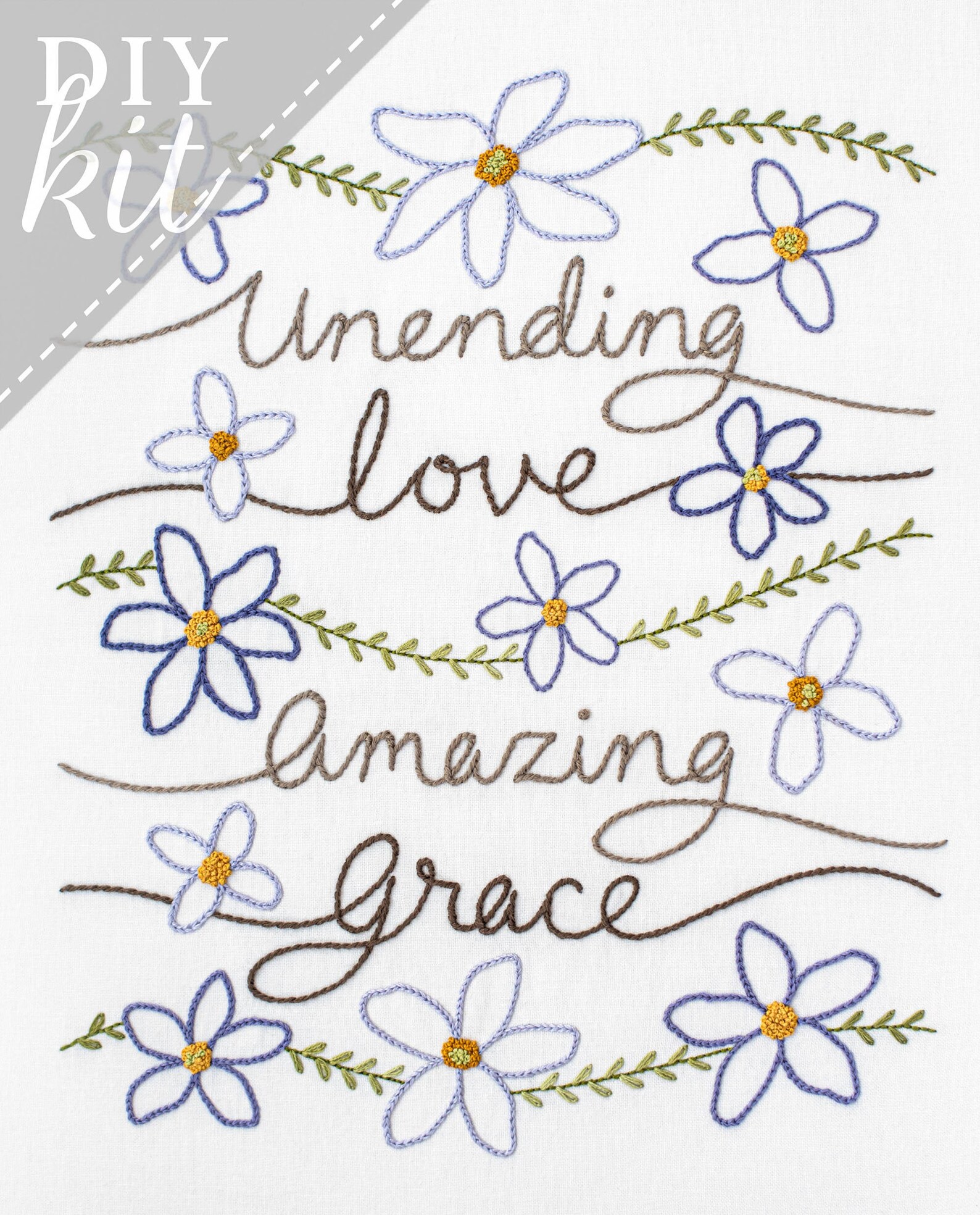 Amazing Grace - Embroidery Kit - Christian Hymn Home Decor - Wedding ...