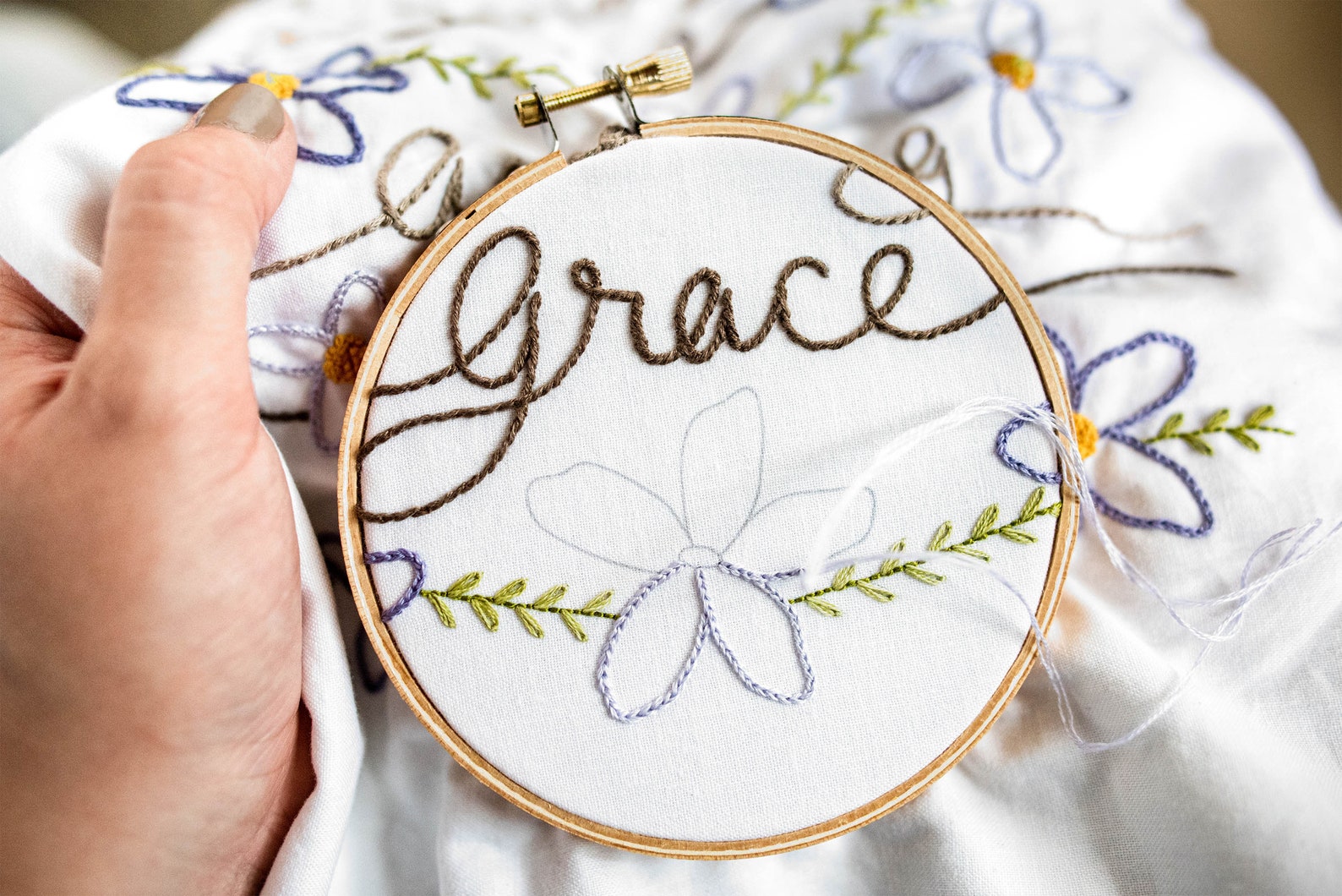 Amazing Grace - Embroidery Pattern - Christian Hymn Home Decor ...