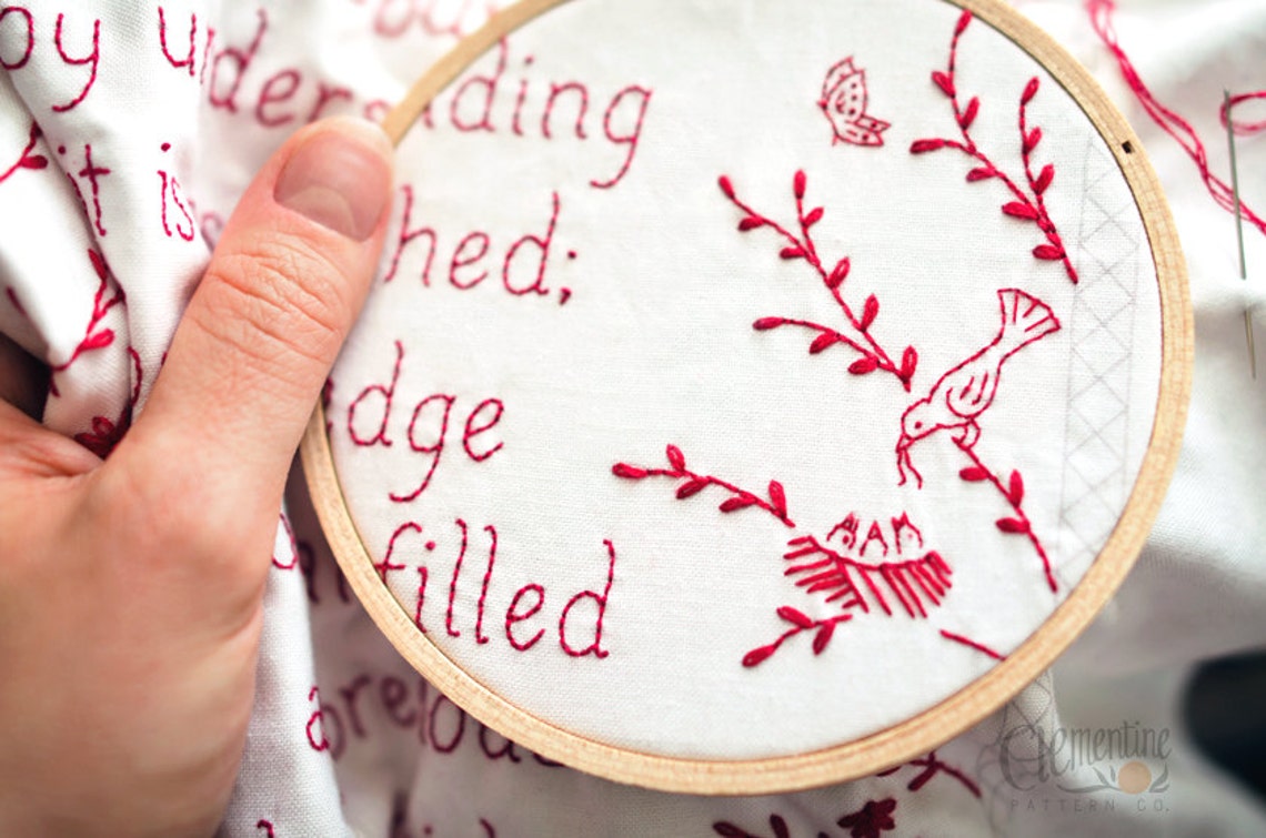 By Wisdom a House is Built - Proverbs Embroidery Pattern in Redwork ...