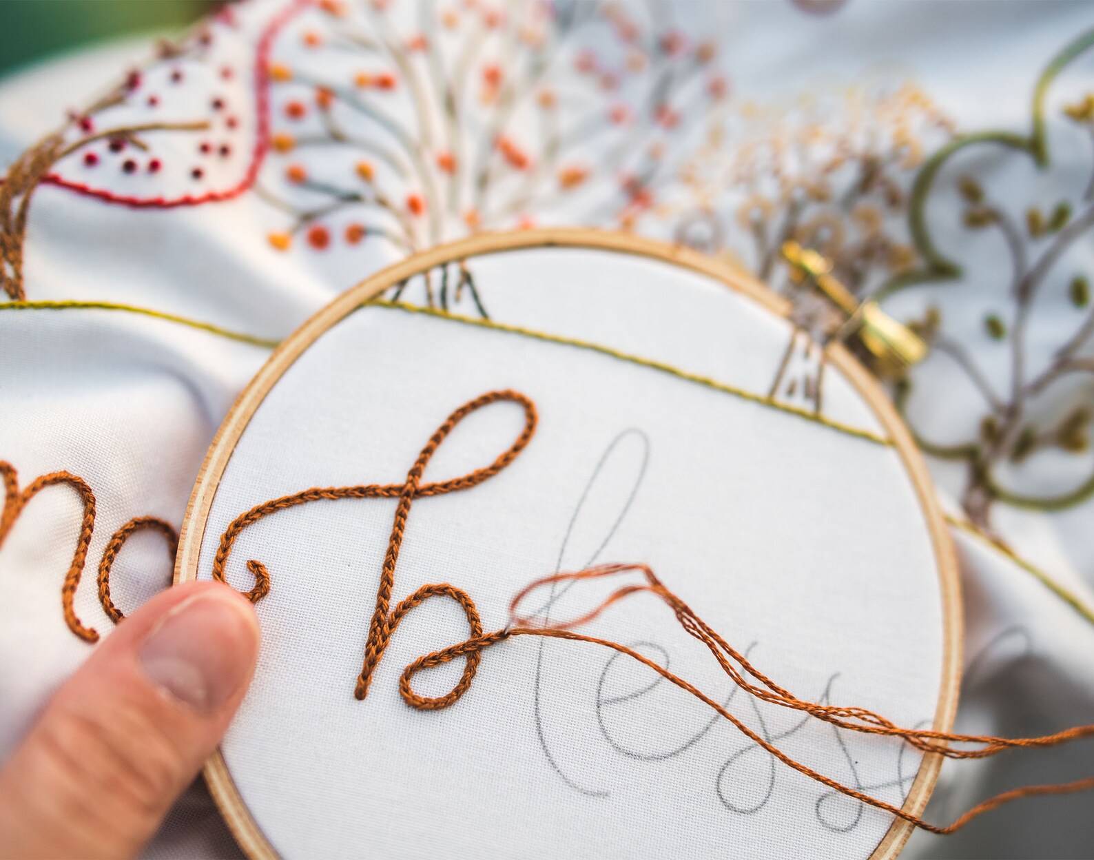 Thankful and Blessed - Embroidery Pattern - Autumn Fall Thanksgiving ...