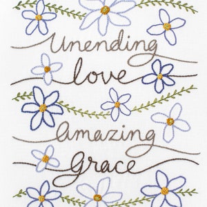 Amazing Grace - Embroidery Kit - Christian Hymn Home Decor - Wedding ...