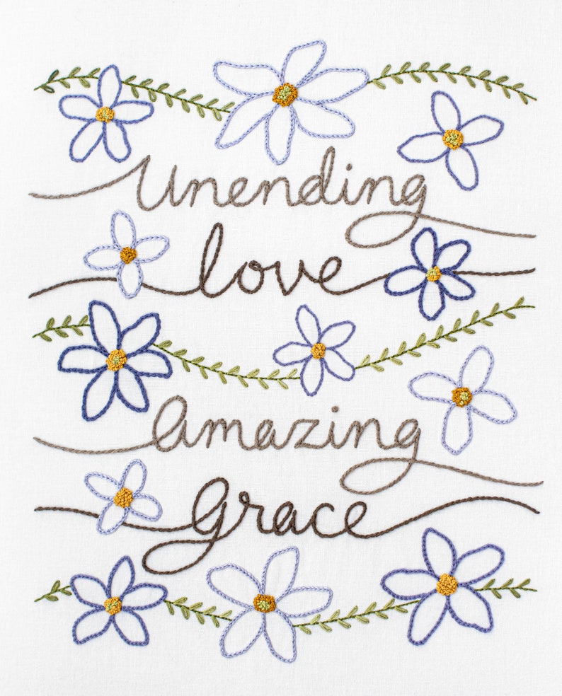 Amazing Grace - Embroidery Kit - Christian Hymn Home Decor - Wedding ...