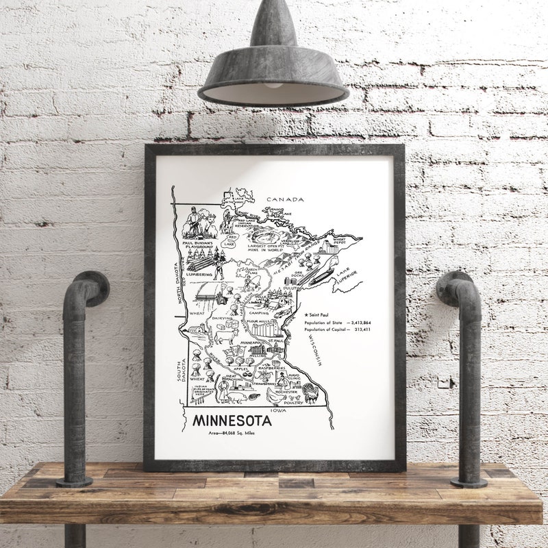 Minnesota Print - Etsy