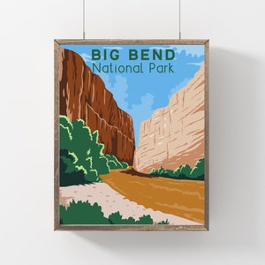 Big Bend National Park Poster Print, Vintage Style Texas Wall Art - Etsy