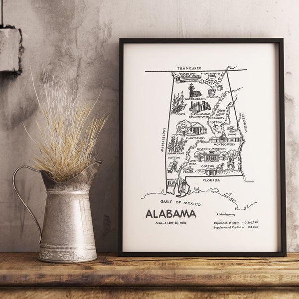 Alabama Poster - Etsy