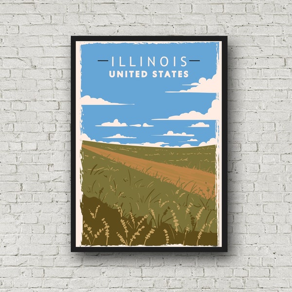 Illinois Poster - Etsy